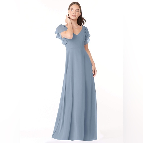 Azazie | Dresses | Azazie Syenna In Dusty Blue | Poshmark